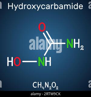Skeletal formula of Hydroxycarbamide. Drug chemical molecule Stock ...