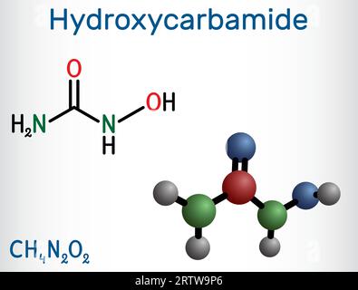 Hydroxycarbamide, hydroxyurea molecule. It is antimetabolite drug to ...