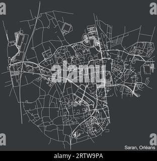 Street roads map of the SARAN NEIGHBOURHOOD, ORLÉANS Stock Vector Image ...