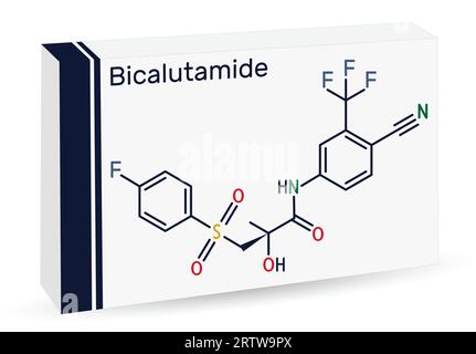 Bicalutamide molecule. It is nonsteroidal anti-androgen for prostate ...