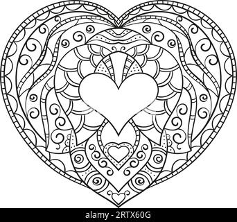 Shape of heart tangle pattern. Vector illustration. Valentine s day ...