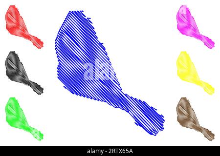 Lake Sawa (Republic of Iraq) map vector illustration, scribble sketch ...