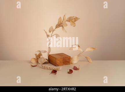 Autumn Elegance, Nature-Inspired Cosmetic Showcase with Leafy Accents ...