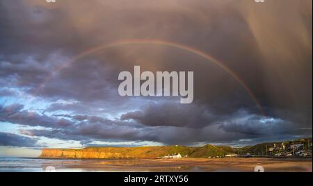 Rainbow over Huntcliff, Saltburn by the Sea Beach, North Yorkshire ...