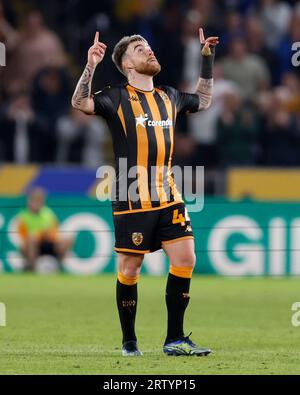 Aaron Connolly of Hull City celebrates his opening goal during the Sky ...
