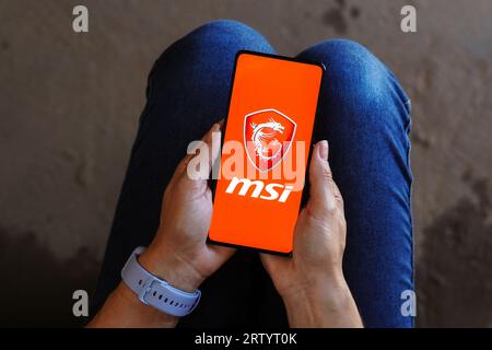 In this photo illustration, a MSi logo is seen displayed on a ...