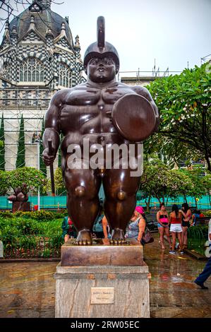 A sculpture by Colombian artist Fernando Botero, titled Man on ...