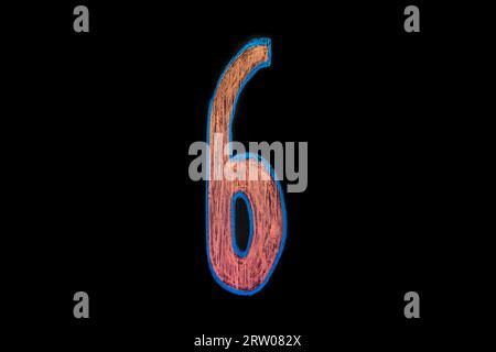 Number six symbol text 6 digit on a white isolated background Stock ...