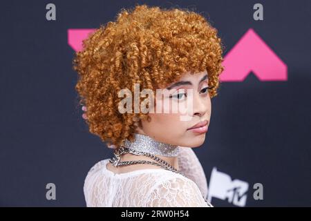 Ice Spice poses in the press room at the MTV Video Music Awards on ...