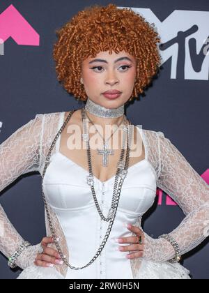 Ice Spice poses in the press room at the MTV Video Music Awards on ...