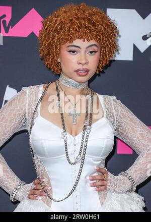 Ice Spice poses in the press room at the MTV Video Music Awards on ...