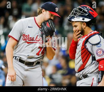 Washington Nationals starting pitcher Jake Irvin throws during the ...