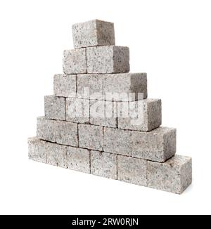 Pyramid made of small granite rock blocks Stock Photo - Alamy
