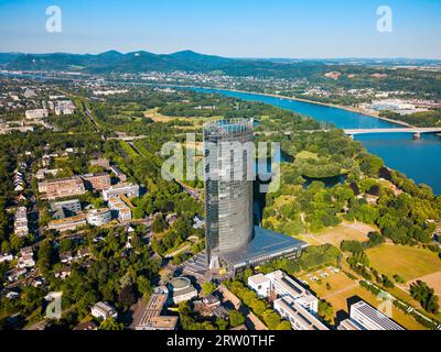 Bundesviertel federal government district aerial panoramic view in Bonn ...