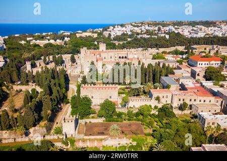 Rhodes old town aerial panoramic view in Rhodes island in Greece Stock ...