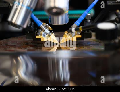 Dresden, Germany. 13th Sep, 2023. Measuring tips of a wafer prober ...