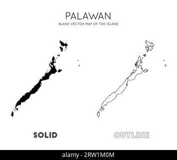 Philippines - solid black outline border map of country area. Simple ...