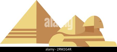 Simple colorful flat drawing of the GIZA PYRAMID COMPLEX, GIZA Stock ...