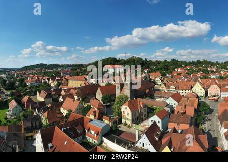 Aerial View Of Feuchtwangen With A View Of The Historical Center Of The ...