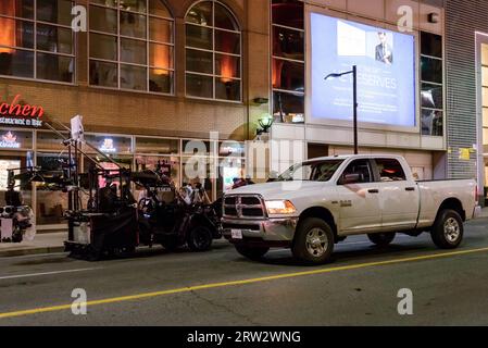 The production of the Suicide Square movie. Film industry in Toronto ...