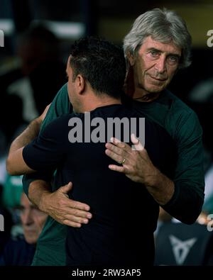 Betis' head coach Manuel Pellegrini during a training session ahead of ...
