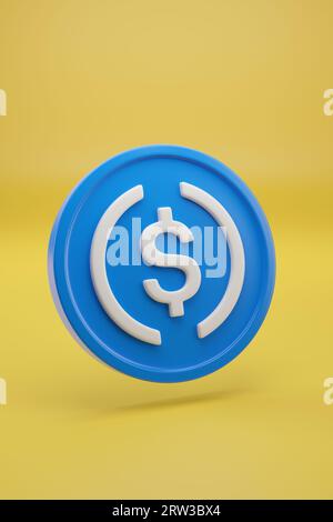 USDC USD Coin cryptocurrency symbol on white background isolated logo ...