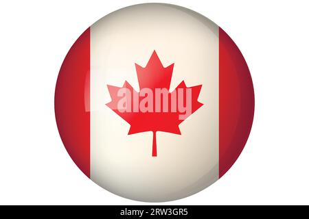 Sticker ball with flag of Canada. Round sphere, template icon. Canadian ...