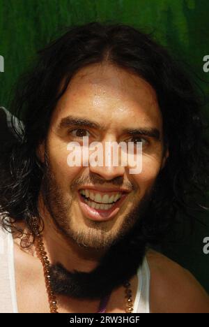 EXCLUSIVE!! British comedian Russell Brand poses with fans and gives a ...