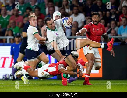 Tonga's Fine Inisi during the Rugby World Cup Pool B match between ...