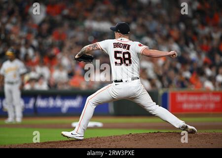 Houston Astros starting pitcher Hunter Brown during the first inning of ...