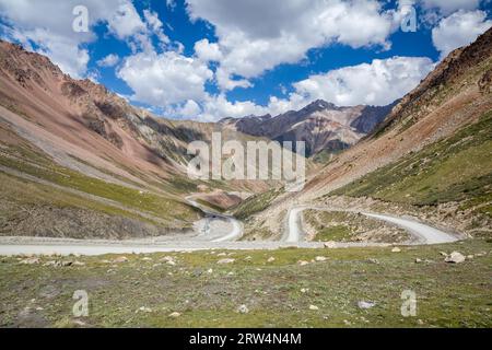 Road going to Barskoon pass. Kyrgyzstan Stock Photo - Alamy