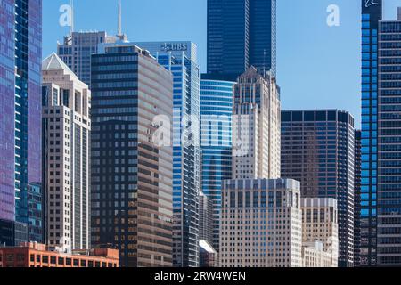 Chicago, USA, July 11th 2014: Iconic building architecture in Chicago ...