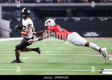 Vanderbilt wide receiver London Humphreys (83) walks off the field ...