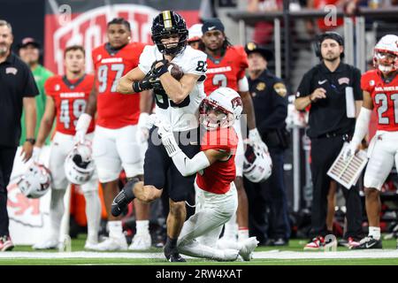 Vanderbilt wide receiver London Humphreys (83) walks off the field ...