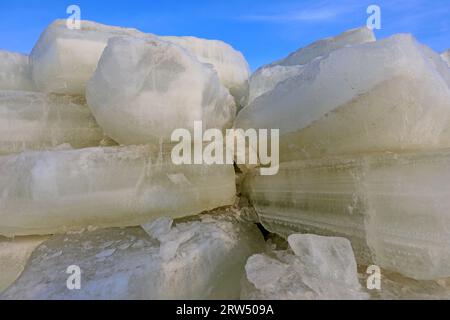 The ice is piled up in an ice cellar, North China Stock Photo - Alamy