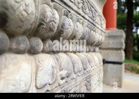 Rock carving, architectural landscape, Beihai Park, Beijing Stock Photo ...