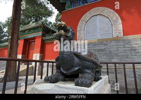The beast sculpture is outside a temple, Beijing Stock Photo - Alamy