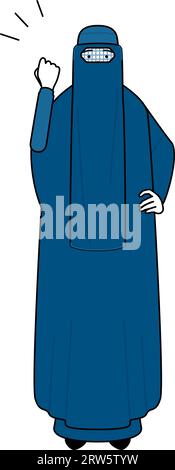 Muslim Woman posing with guts, Vector Illustration Stock Vector Image ...