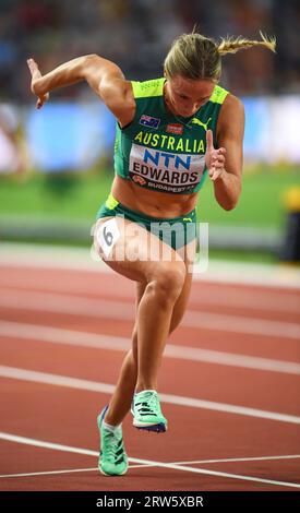 Kristie Edwards of Australia competing in the women’s 4x100m heats on ...