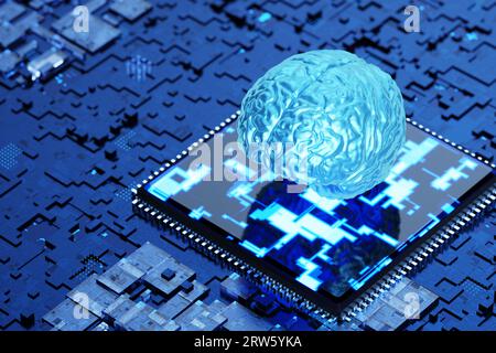 Neuro interface. Artificial brain. Microprocessor with artificial ...