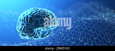 Neuro interface. Artificial brain. Microprocessor with artificial intelligence. Training an ...