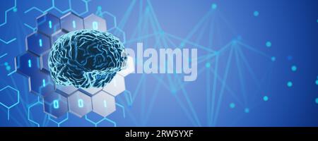 Neuro interface. Artificial brain. Microprocessor with artificial intelligence. Training an ...