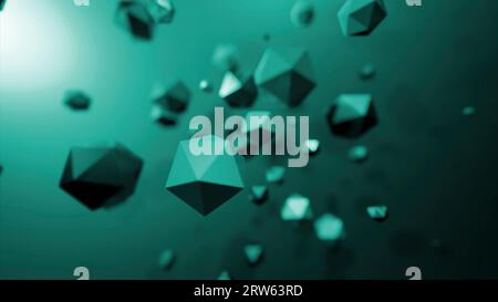 Rotating geometric polygons. Design. Spinning stream with geometric 3d ...