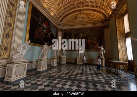 A group of marble statues of, the Dying Niobid, is on display at the ...
