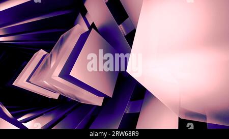 3D animation of moving squares with frames. Design. Cubic animation ...