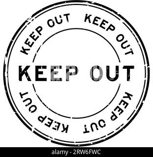 Grunge black keep out word rubber seal stamp on white background Stock ...