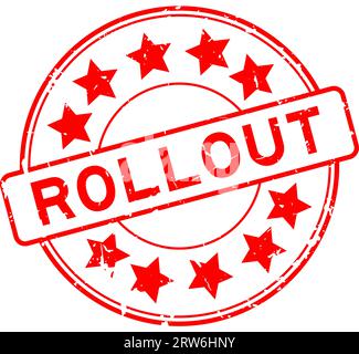 Grunge red rollout word round rubber seal stamp on white background ...