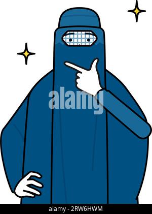Muslim woman in burqa in a confident pose, Vector Illustration Stock ...