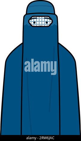 Muslim woman in burqa with a smile facing forward, Vector Illustration ...