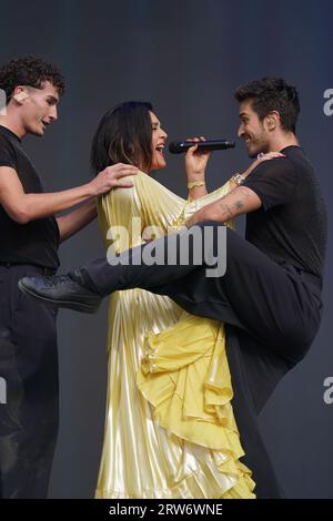 Jessie Ware performing on stage at Radio 2 in the Park at Victoria Park ...